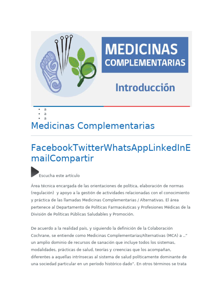 Medicina Complementaria | PDF
