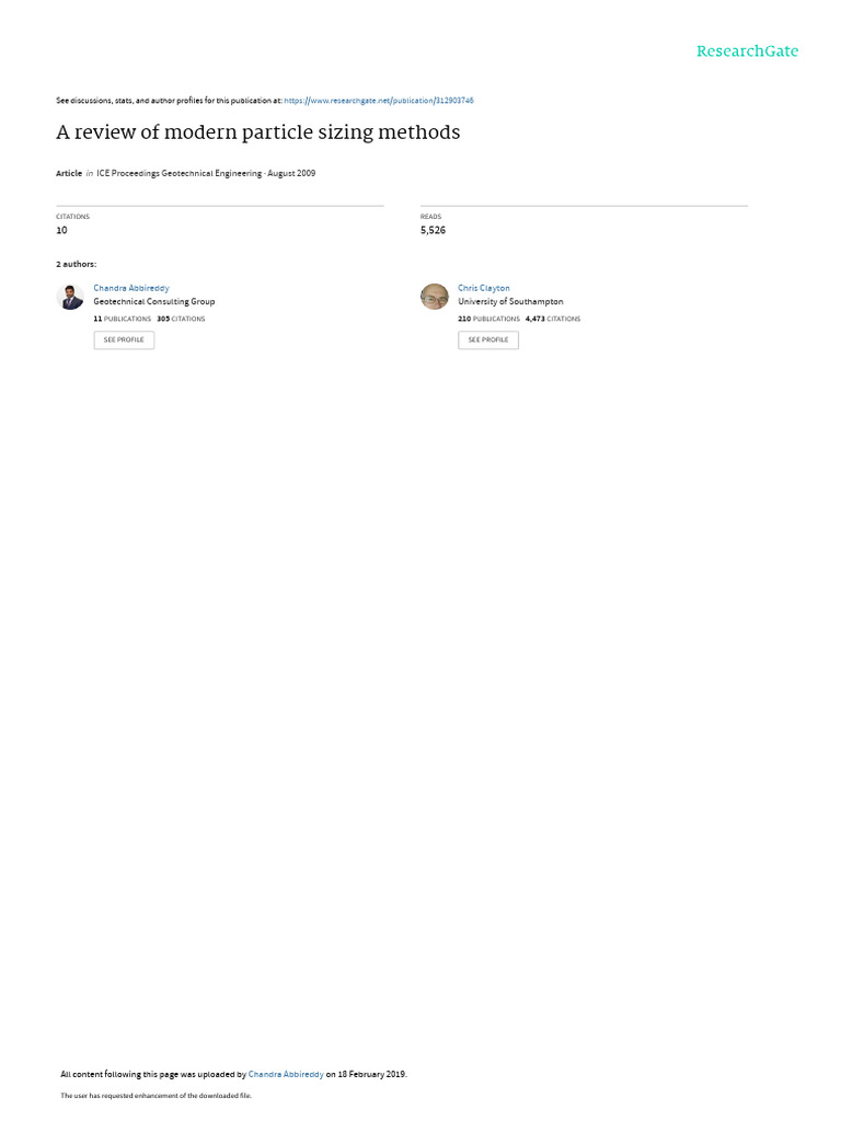 1-A Review of Modern Particle Sizing Methods | PDF