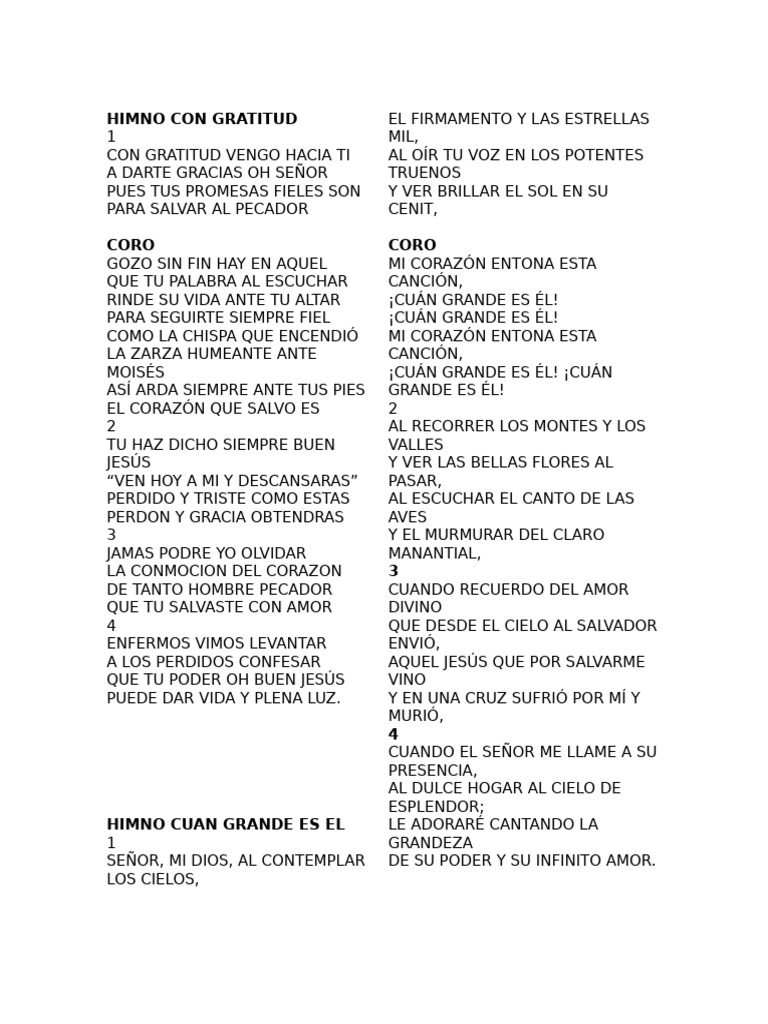 HIMNO CON GRATITUD | PDF