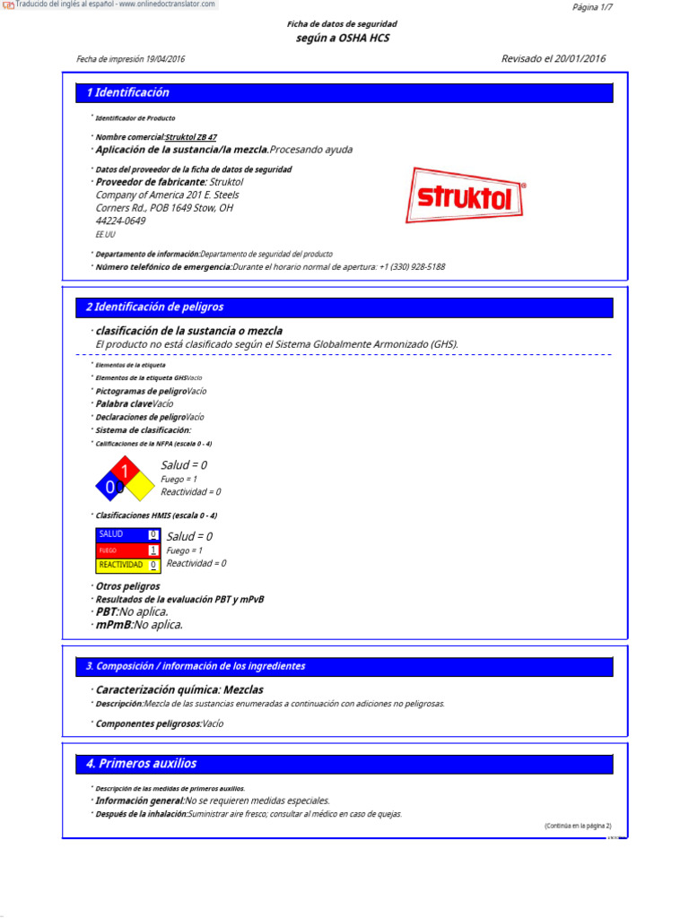 Struktol ZB 47 (US)-SDS.en.es | PDF