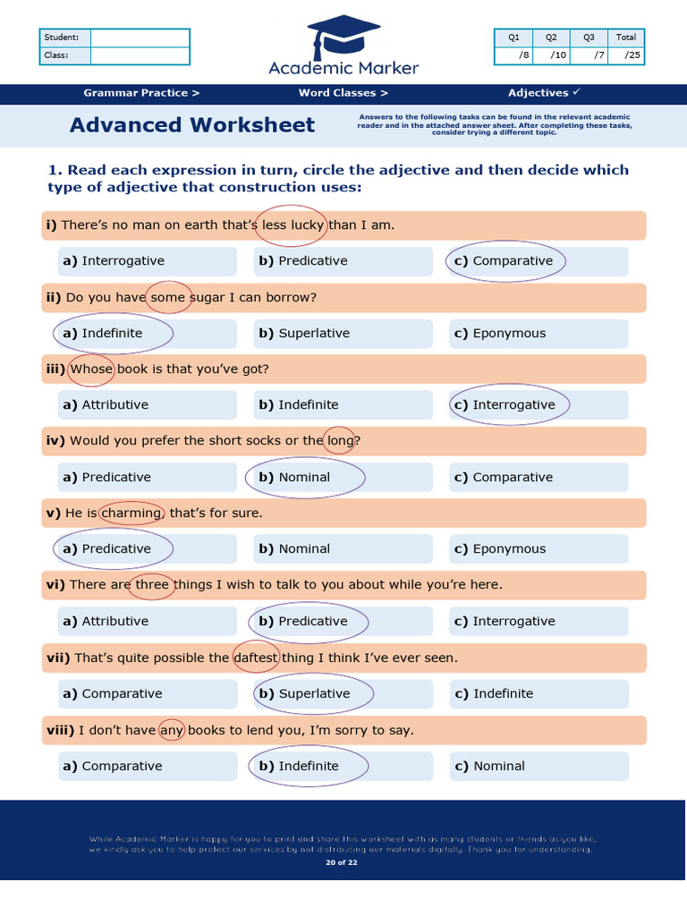 Adjectives Advanced | PDF