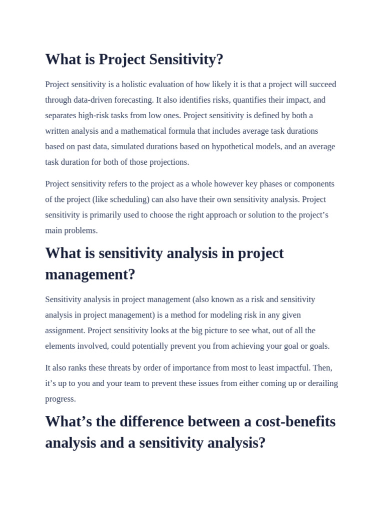 Sensitivity Analysis | PDF