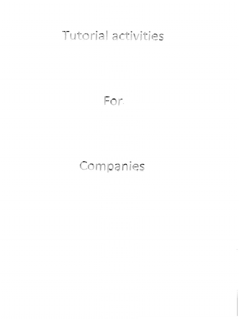 Companies Tutorial Activities | PDF