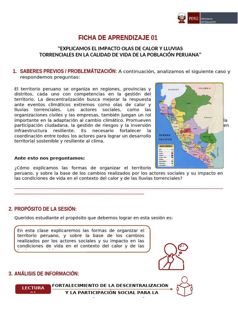 5° Grado Ficha de Aprendizaje #01 CCSS | PDF