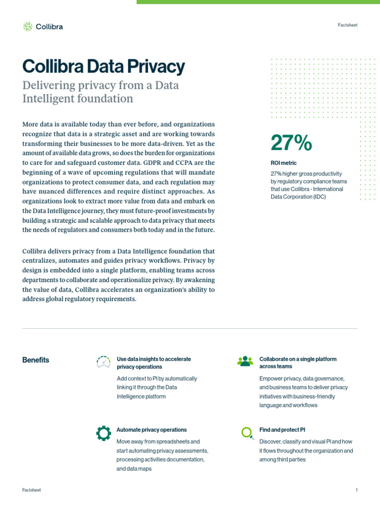 Collibra Privacy Risk Factsheet | PDF