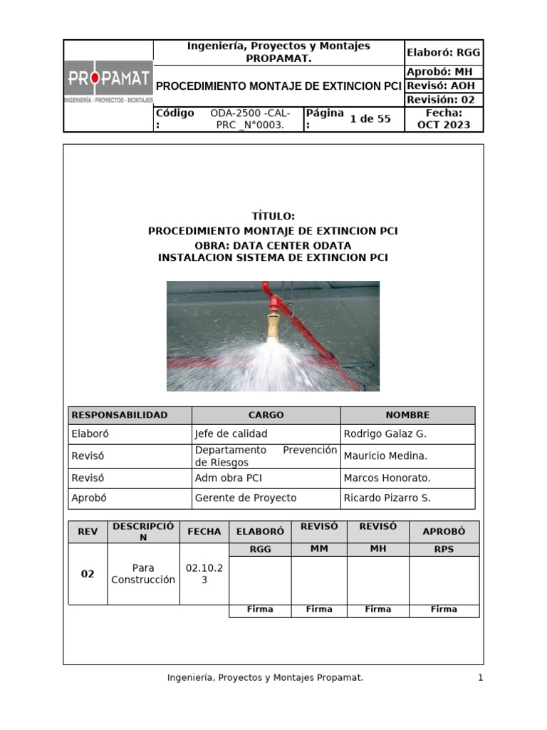 Oda-2500-Cal-Prc - #0003 - Rev.02 - Proc - Mont - Sist - Ext - Pci | PDF