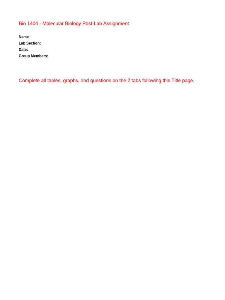 Molecular Biology Template - sp22 | PDF