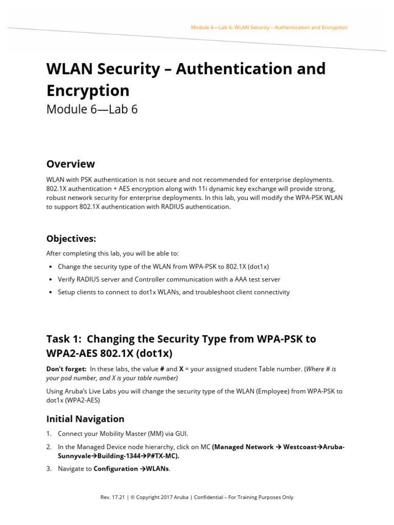 IAW 8.1.0.4 Lab 6 - WLAN Security - Authentication and Encryption v1.0 ...