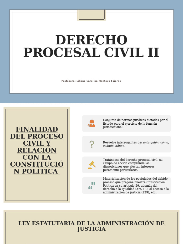 DERECHO PROCESAL 2 - Aspectos Básicos | PDF