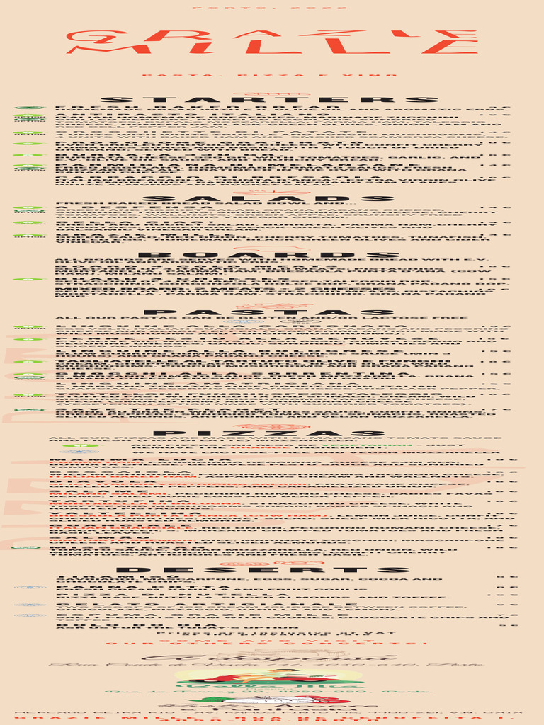 Menu GM V3 Eng | PDF