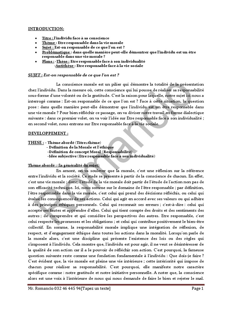 Philosophie Morale À Traiter | PDF