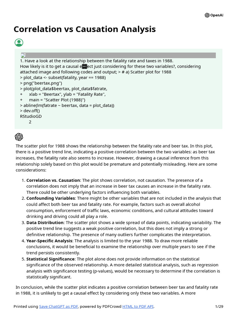 Correlation Vs Causation Analysis | PDF | Errors And Residuals | Teaching Methods & Materials