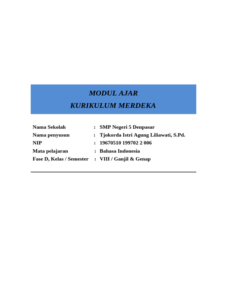 Modul Ajar BAB 1 | PDF