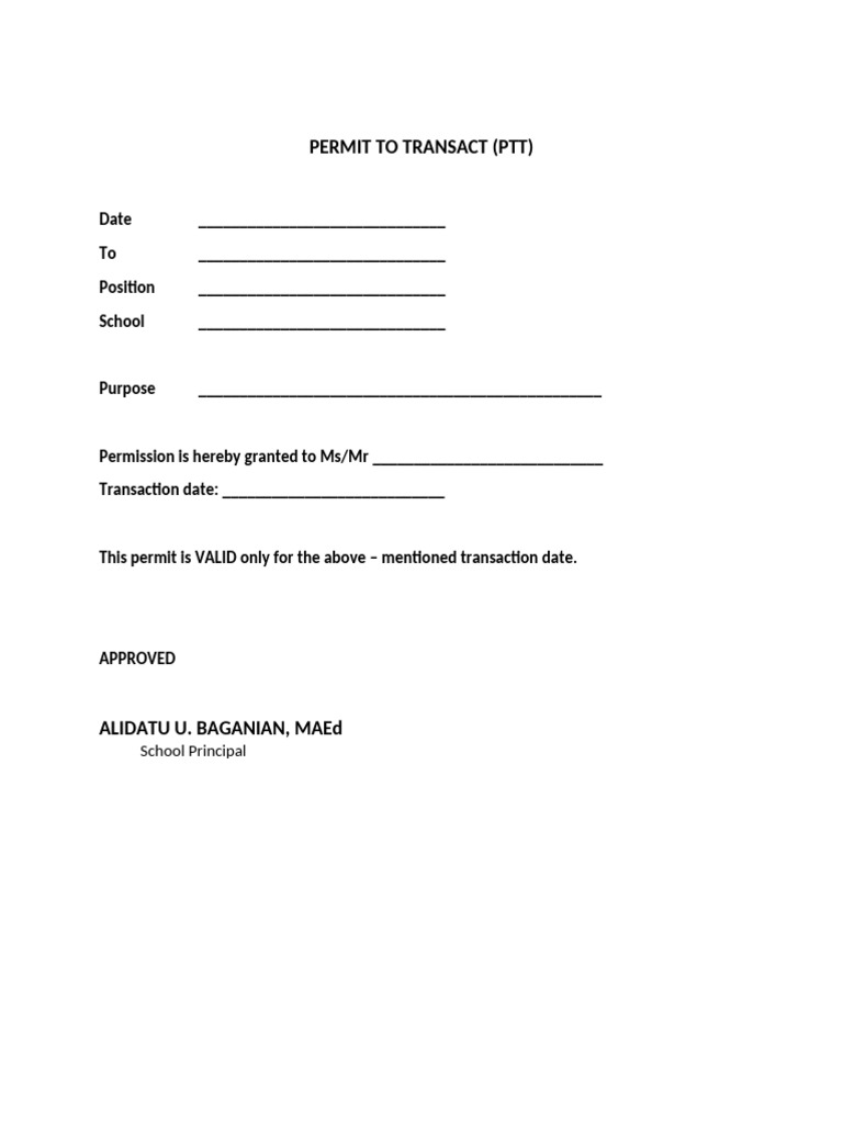 Permit To Transact | PDF