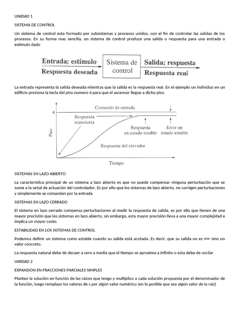 Resumen Sistemas de Control | PDF