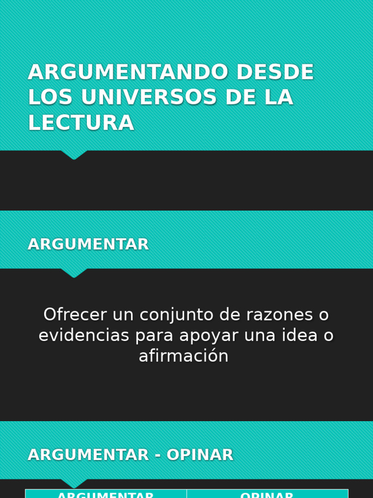 Argumentando Desde Los Universos de La Lectura | PDF