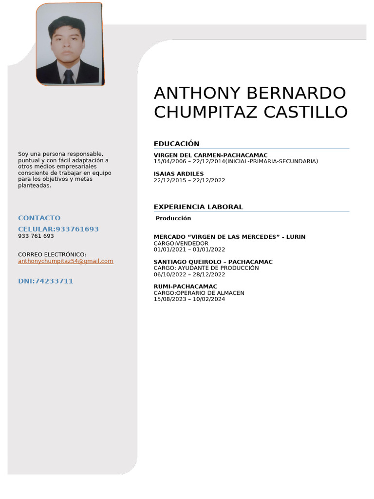 Anthony CV | PDF