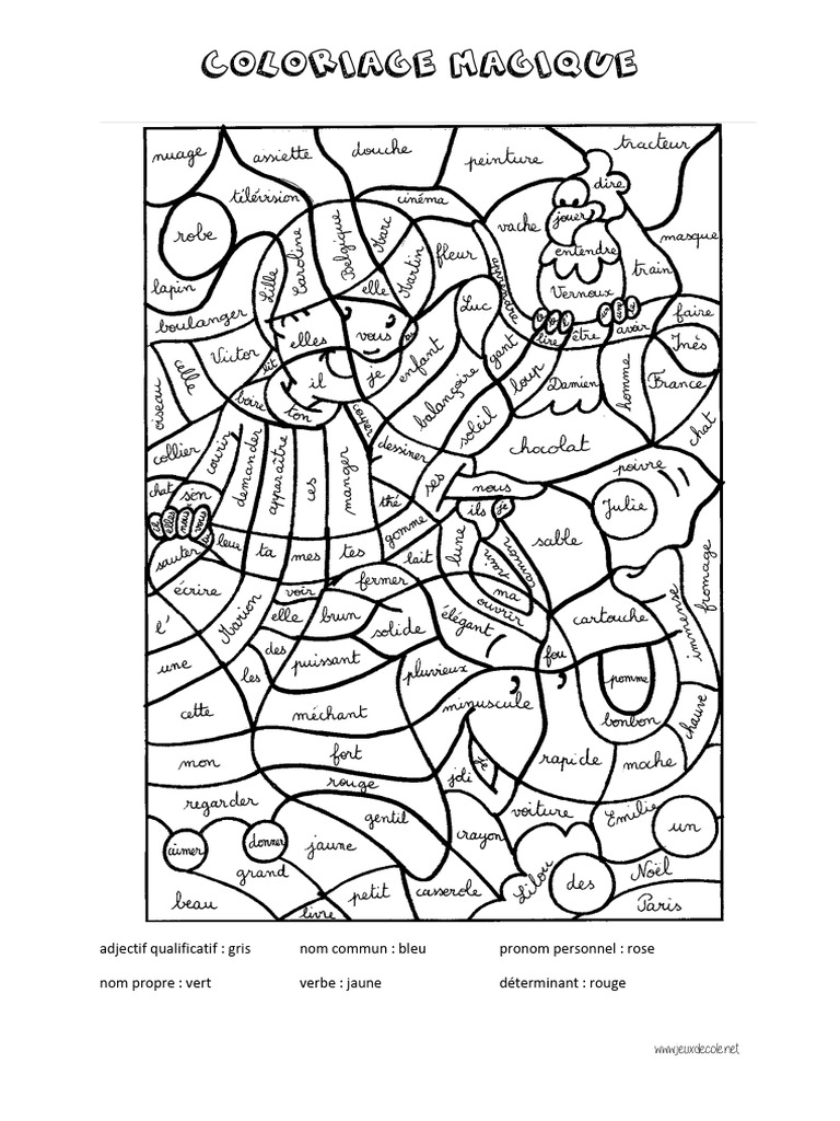 La nature des mots - coloriage magique (1) | PDF