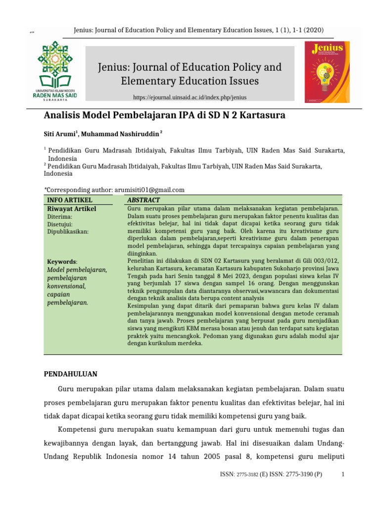 Kelompok 4 Analisis Model Pembelajaran IPA | PDF