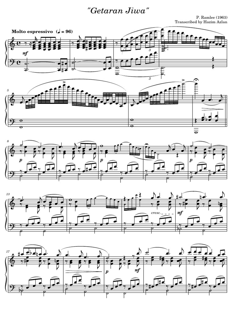 Getaran Jiwa P Ramlee - Piano Sheet | PDF