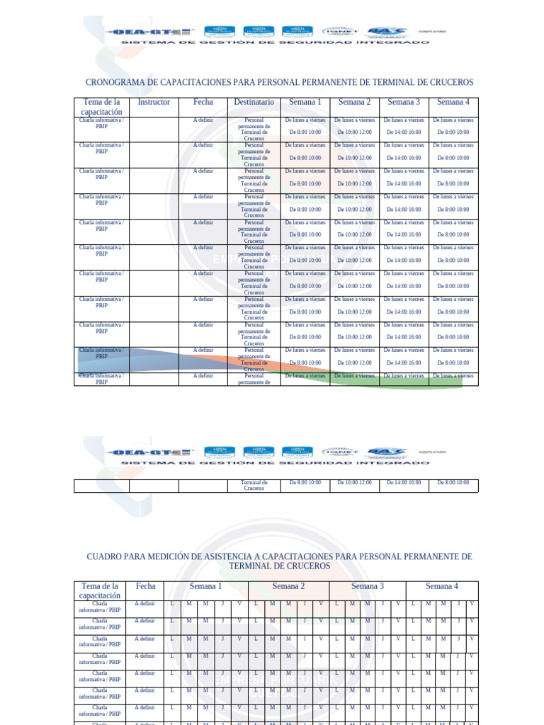 Cronograma de Capacitaciones | PDF