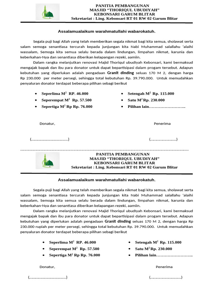 Form Donatur | PDF