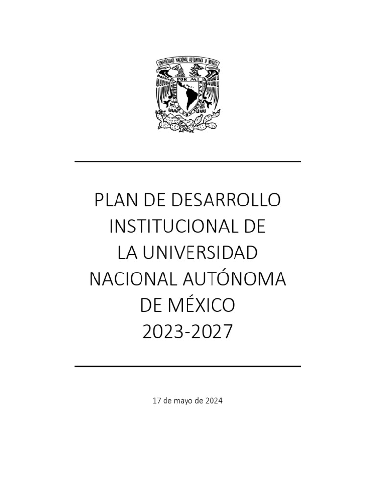 PDI 2023-2027: UNAM Development Plan | PDF