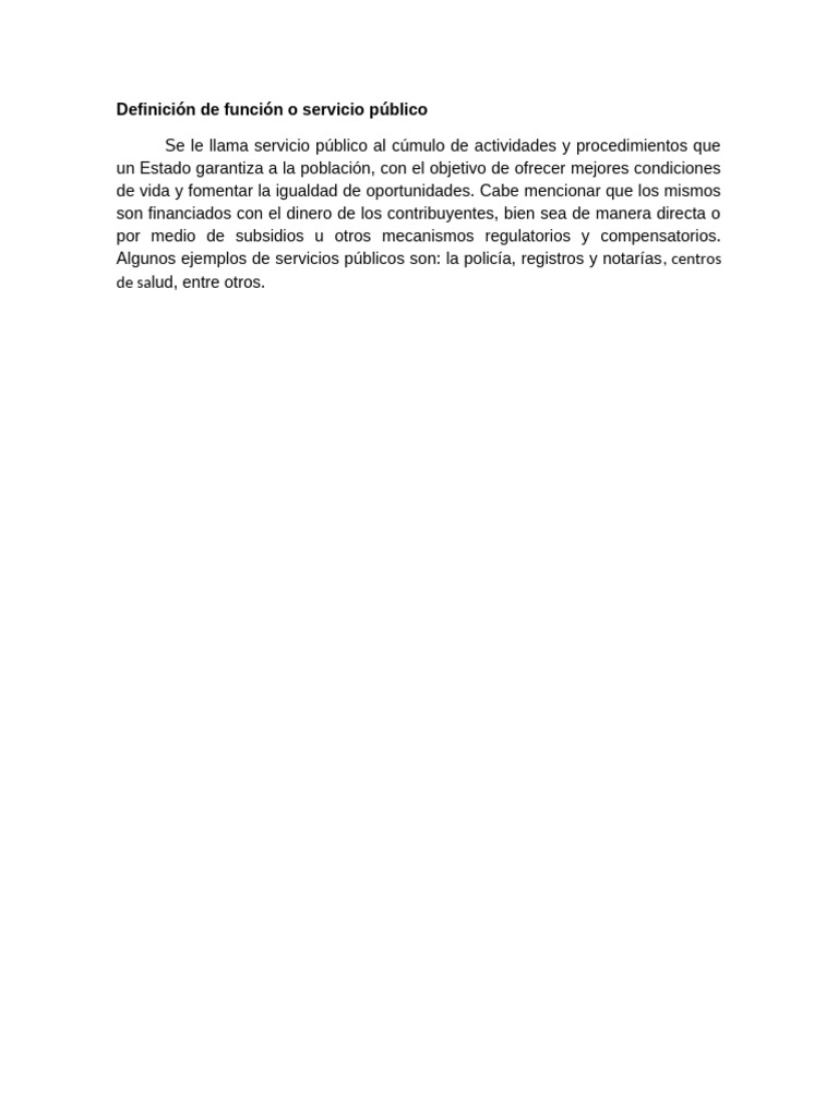 Definición de Servicio Público - Tríptico | PDF