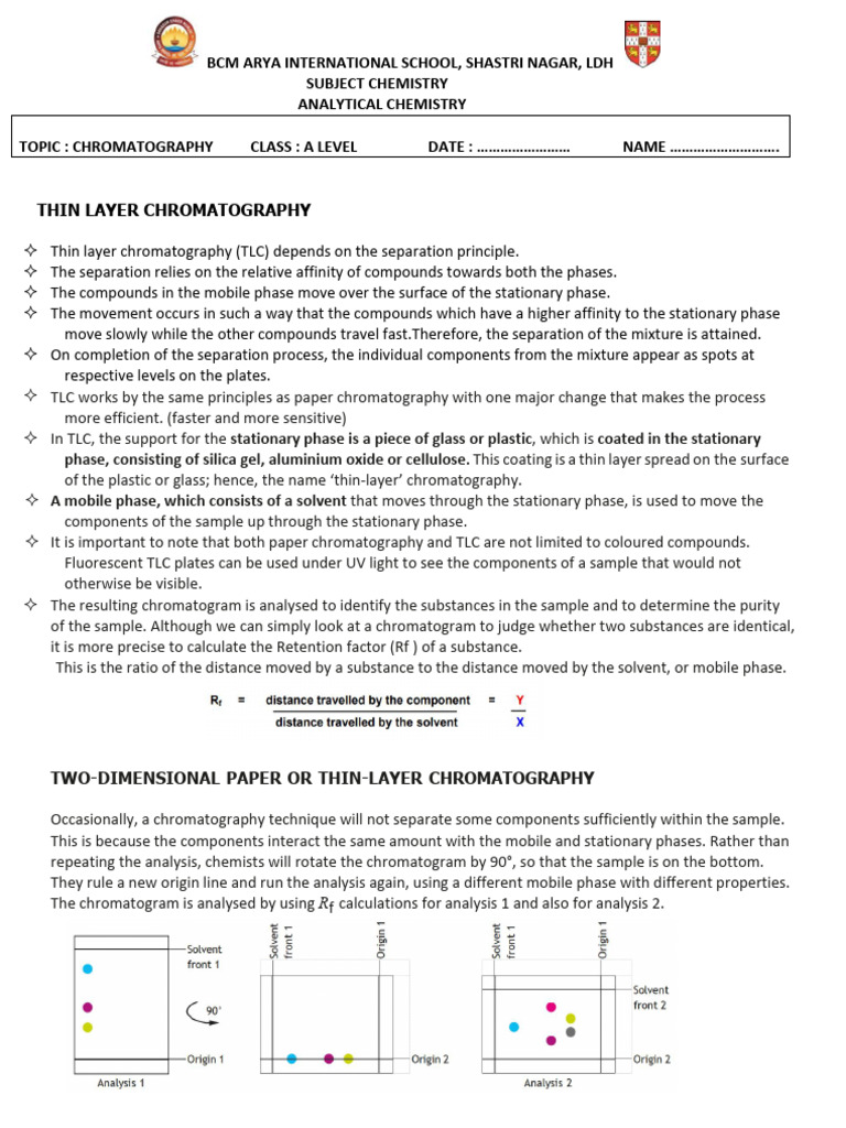 Chromatography 2023 A Level | PDF