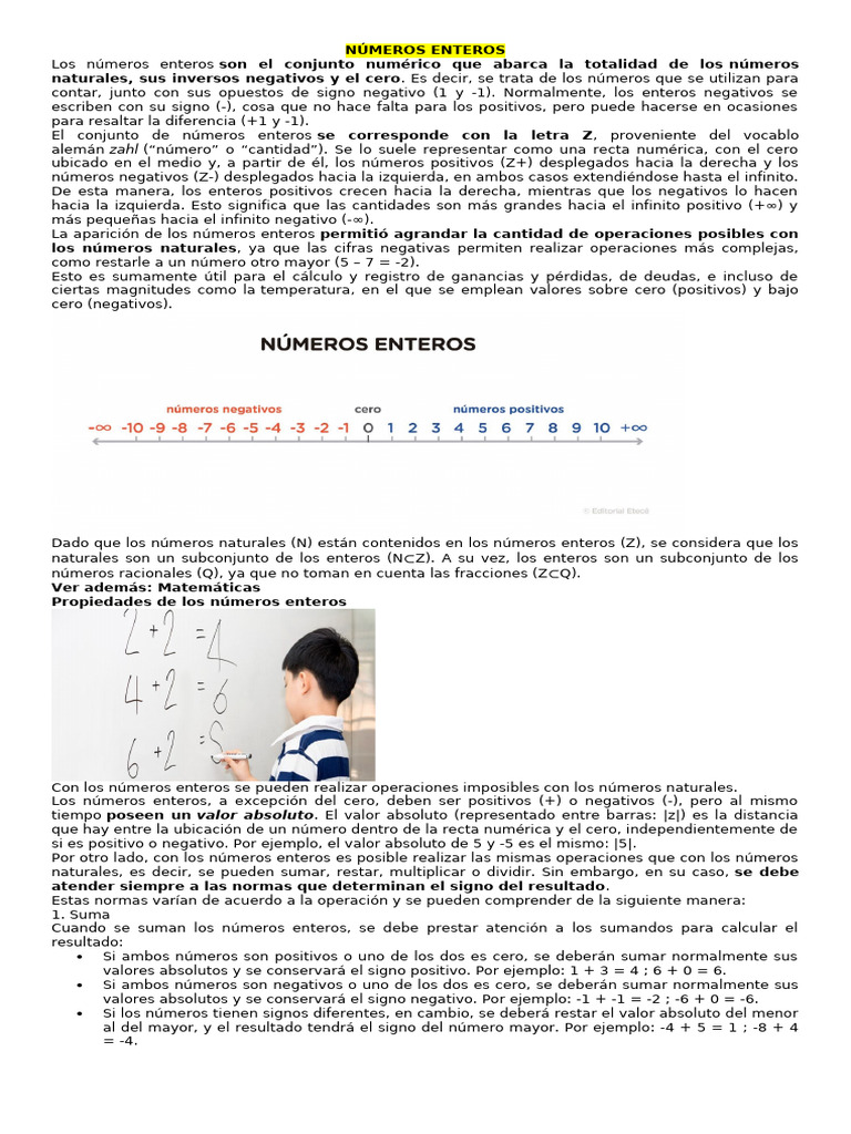 Números Enteros | PDF