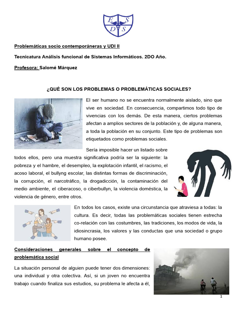 Problem-Ticas Socio Contempor-Neras y UDI II | PDF