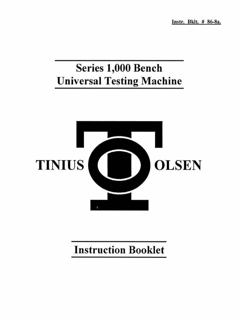 Series 1000 Manual Tinius Olsen | PDF
