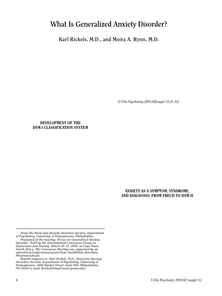 Generalized Anxiety Disorder | PDF
