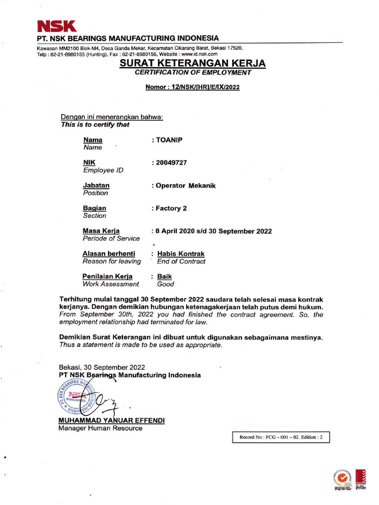 Paklaring | PDF