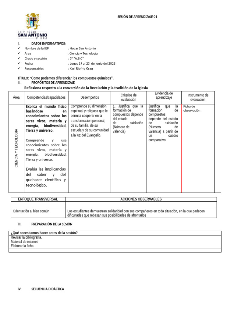01 Sesión Cyt 3ro Sec 2023 Pdf