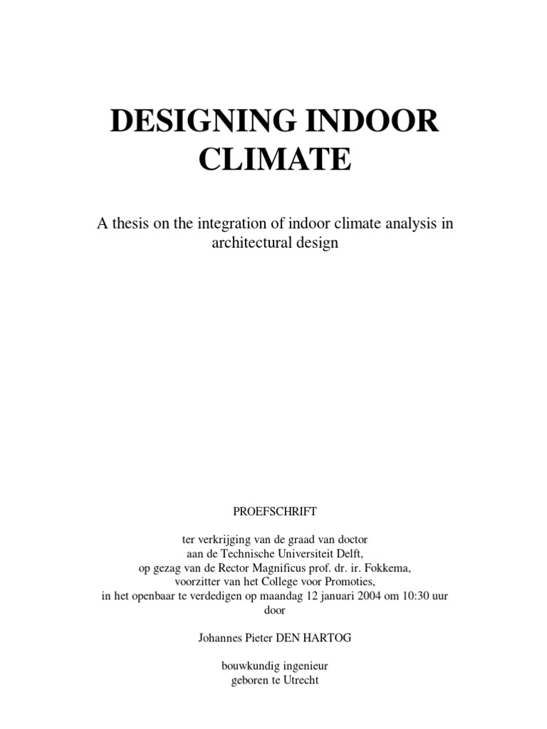 Designing Indoor Climate | PDF | Design | Architect
