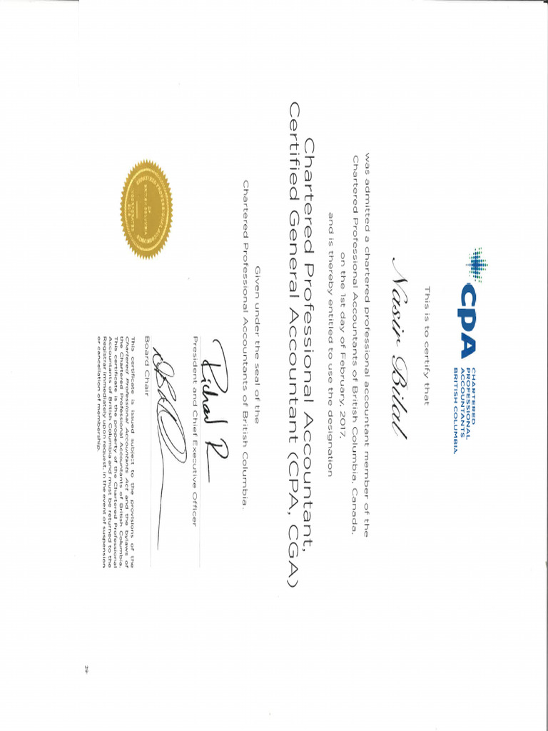 Cpa Certificate | PDF