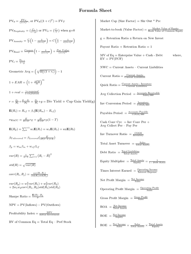 Formula_Sheet-2 | PDF
