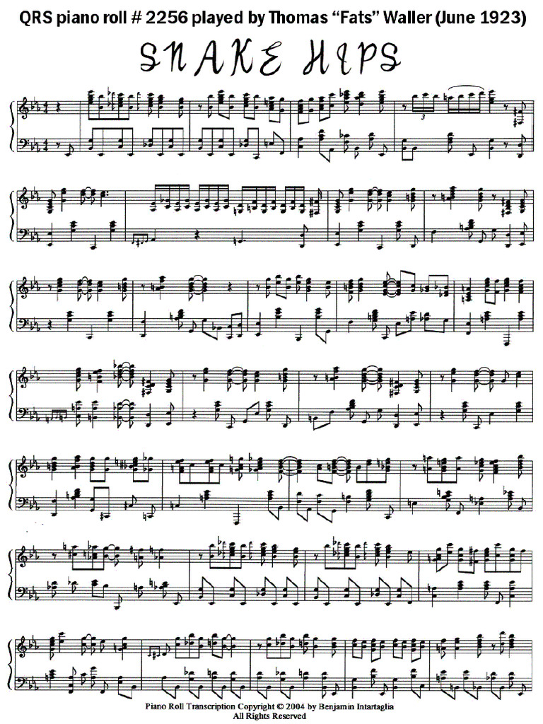Fats Waller - Snake Hips | PDF
