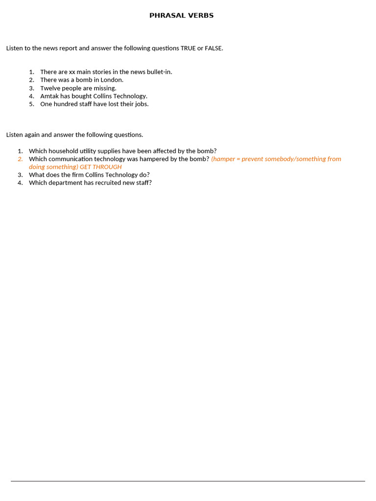 Phrasal Verbs With Take Go Come and Get | PDF