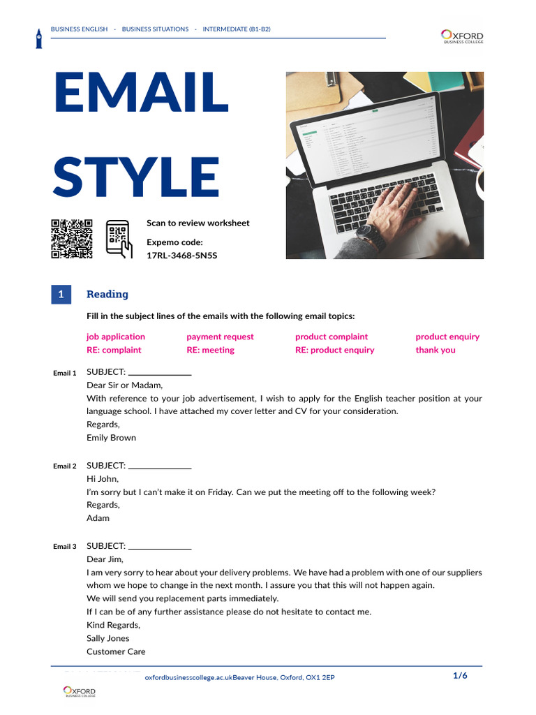 Email Style British English Student Ver2 | PDF