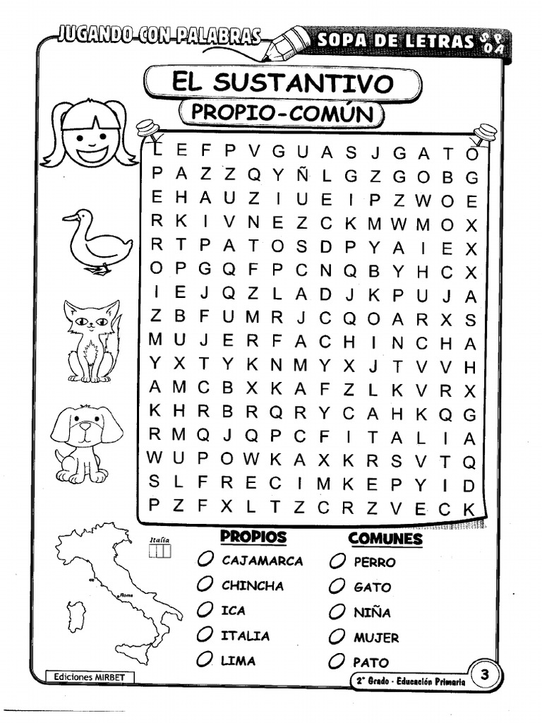 Sopa de Letras 2 Primaria | PDF
