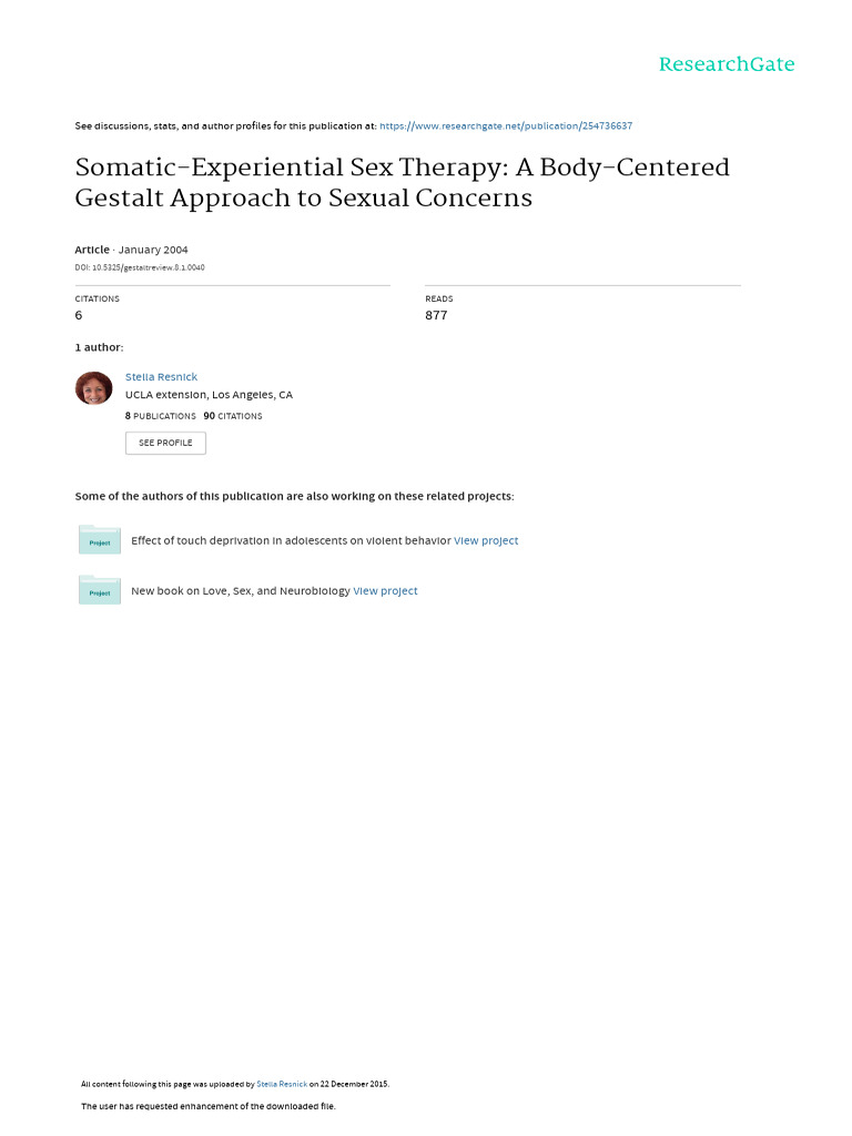 Somatic Experiential Sex Therapy Pdf