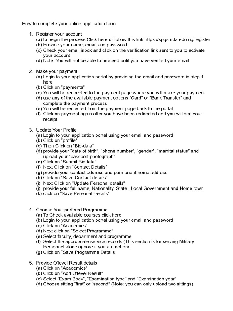 NDA SPGS OnlineApplicationGuide | PDF | Computers