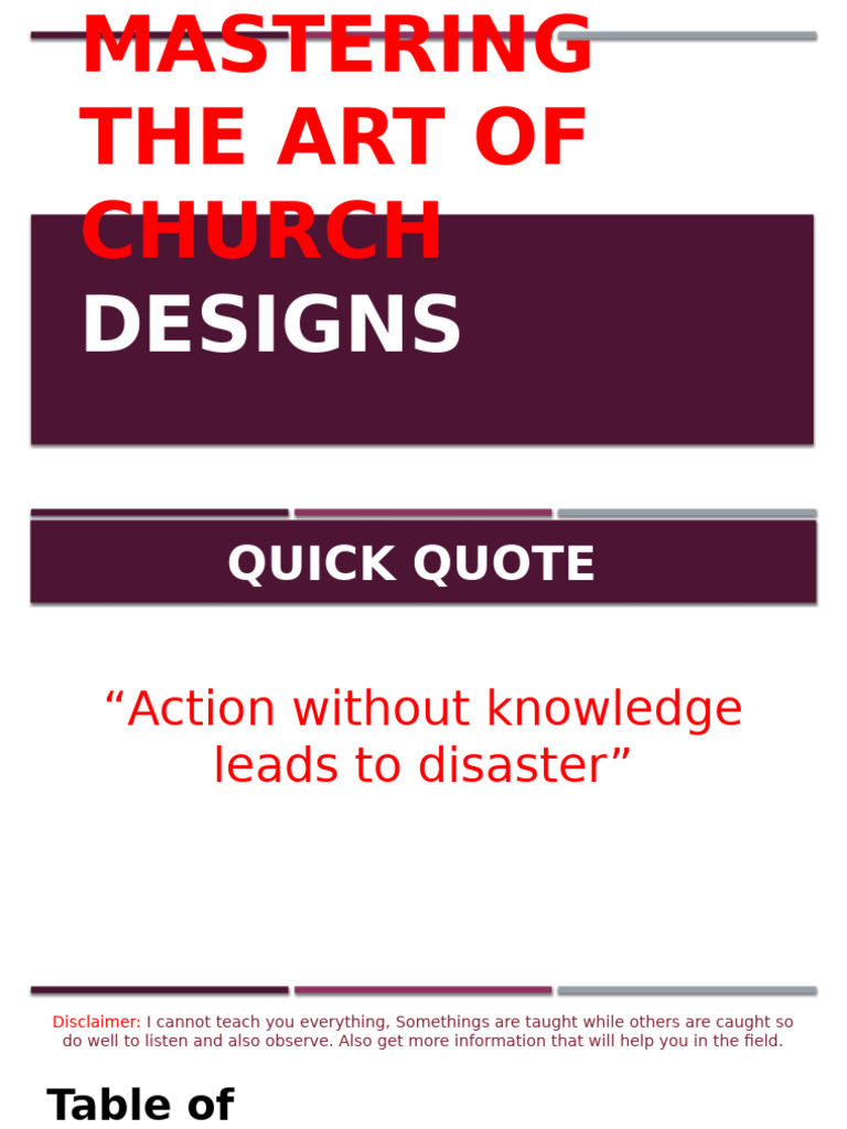 Mastering the Art of Church Designs | PDF