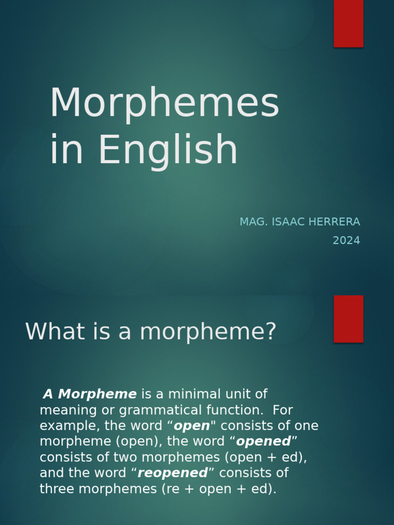 Morphemes in English(Revised) | PDF