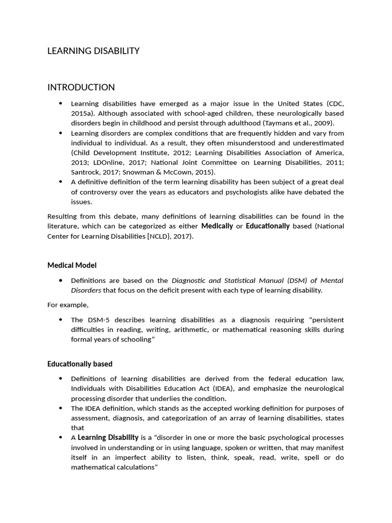 Learning Disability | PDF