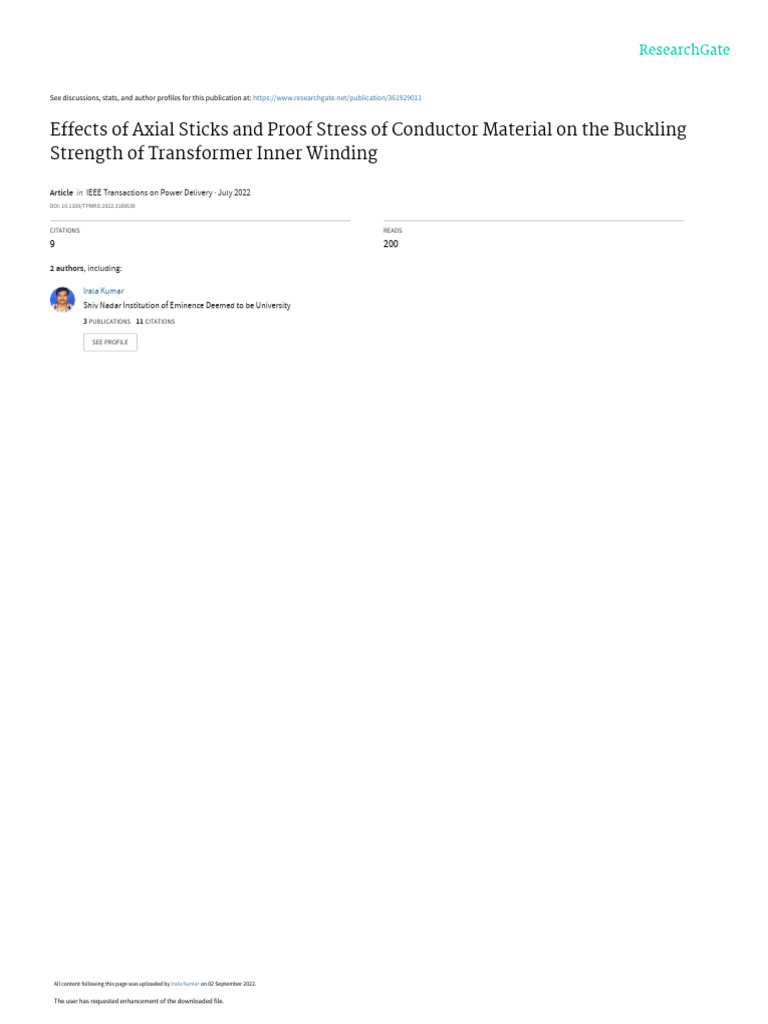 Effects of Axial Sticks and Proof Stress of Conductor Material On The ...