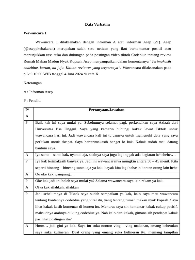 Data Verbatim | PDF