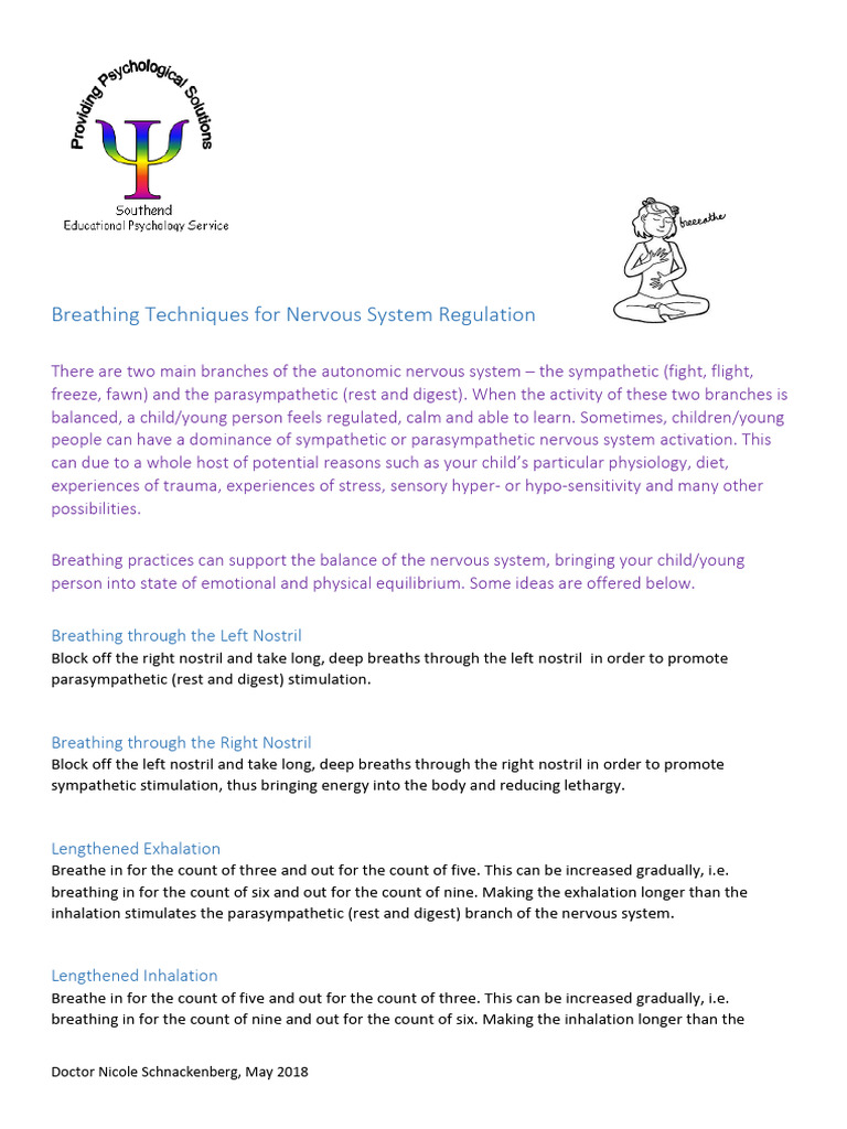 Breathing Techniques For The Nervous System | PDF